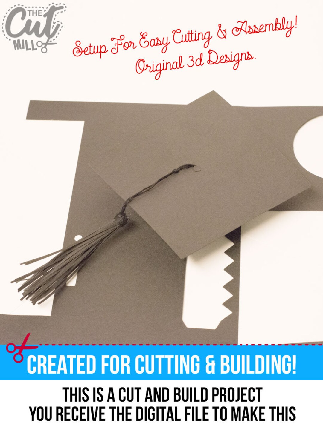 Graduation Cap and Tassel 3d Svg Template, 3d Dxf, Original Svg Cutting ...