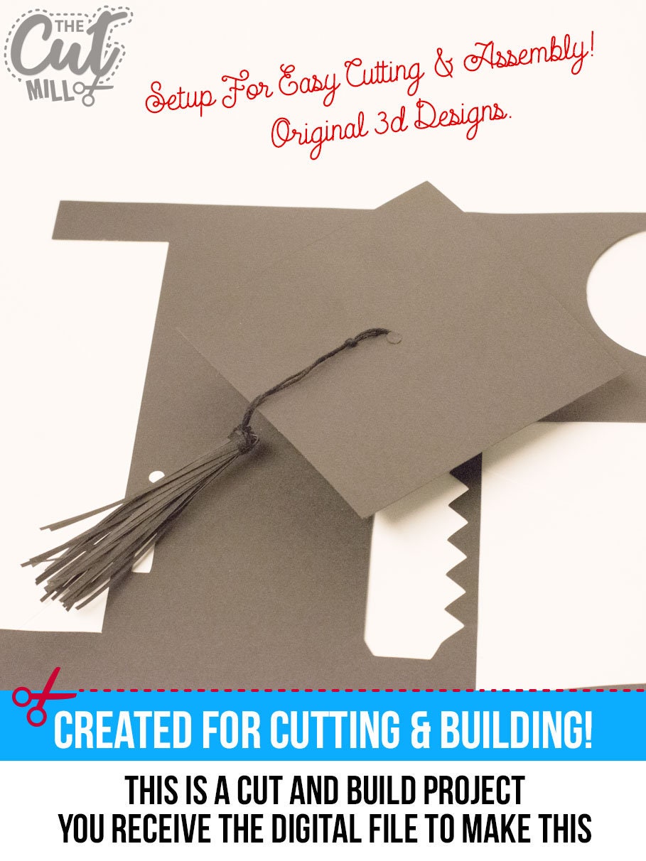 Graduation Cap and Tassel 3d Svg Template 3d Dxf Original - Etsy Ireland