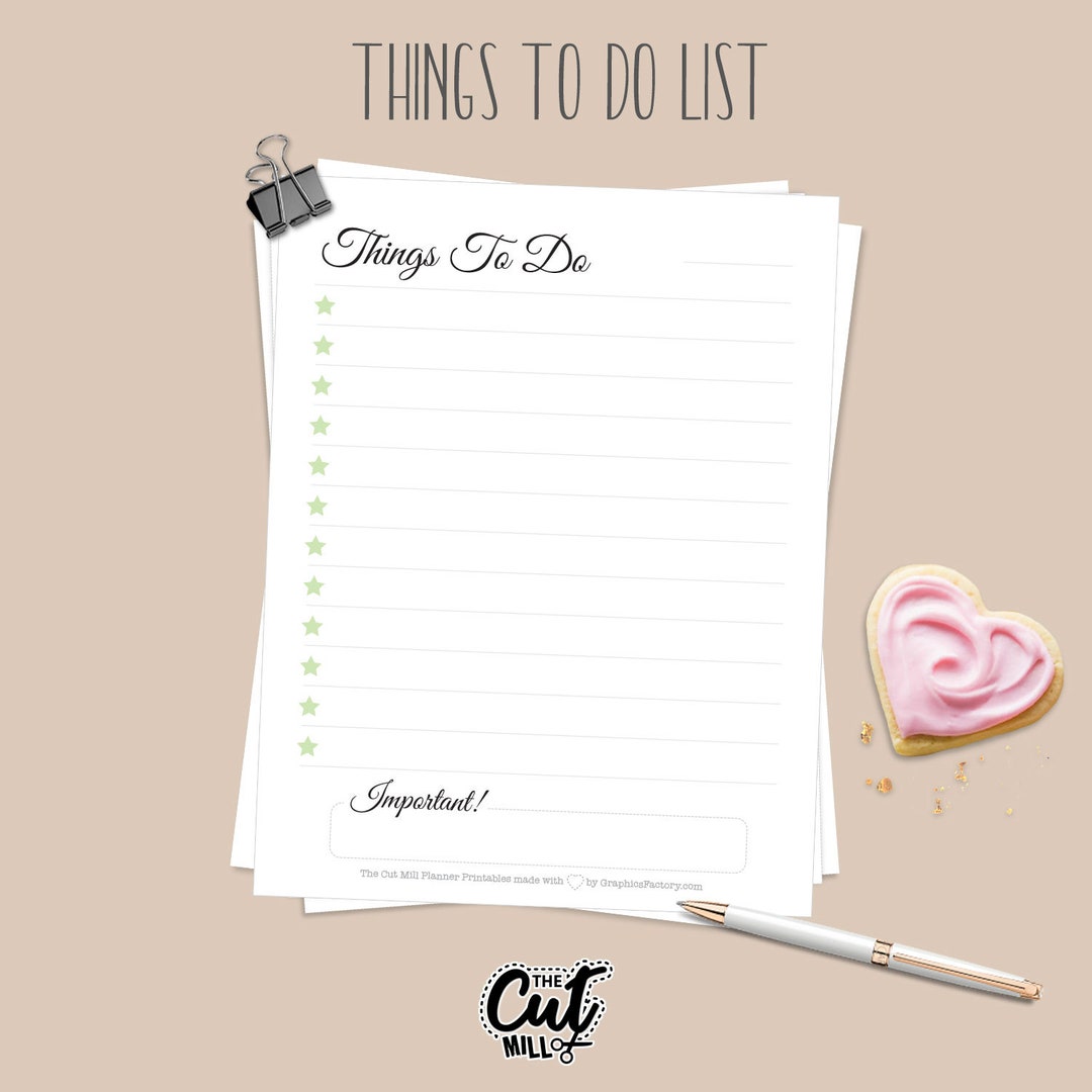 Printable Elegant to Do List - Pritable to Do List - A5, A4, US Letter ...