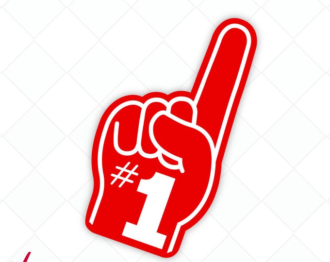 Number One Fan Svg, 1 Fan Hand Dxf, Sports Team Svg, Jpg, Png, Eps, Ai ...