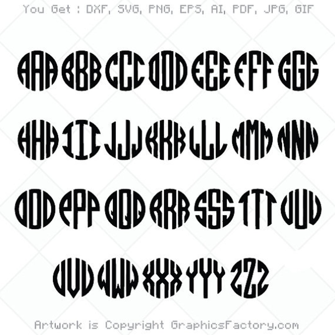 Svg Monogram Font Files, Svg Initials, SVG Cut Files, Svg Letters, Svg ...