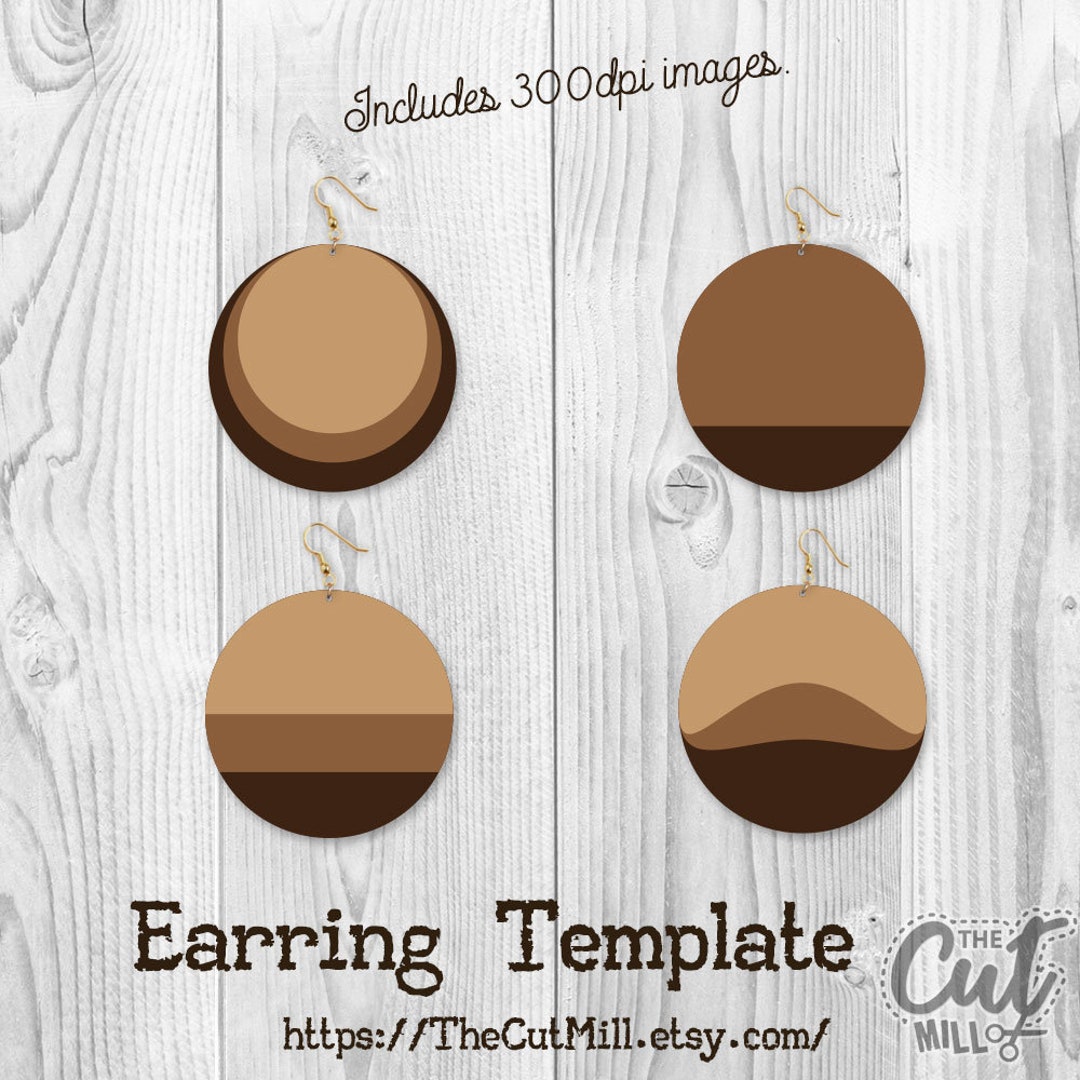 Stacked Circle Earring SVG File, Stacked Earring Template Leather ...