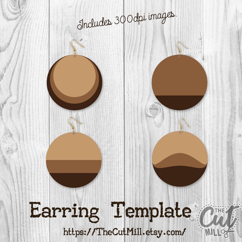 Stacked Circle Earring SVG File Stacked Earring Template - Etsy