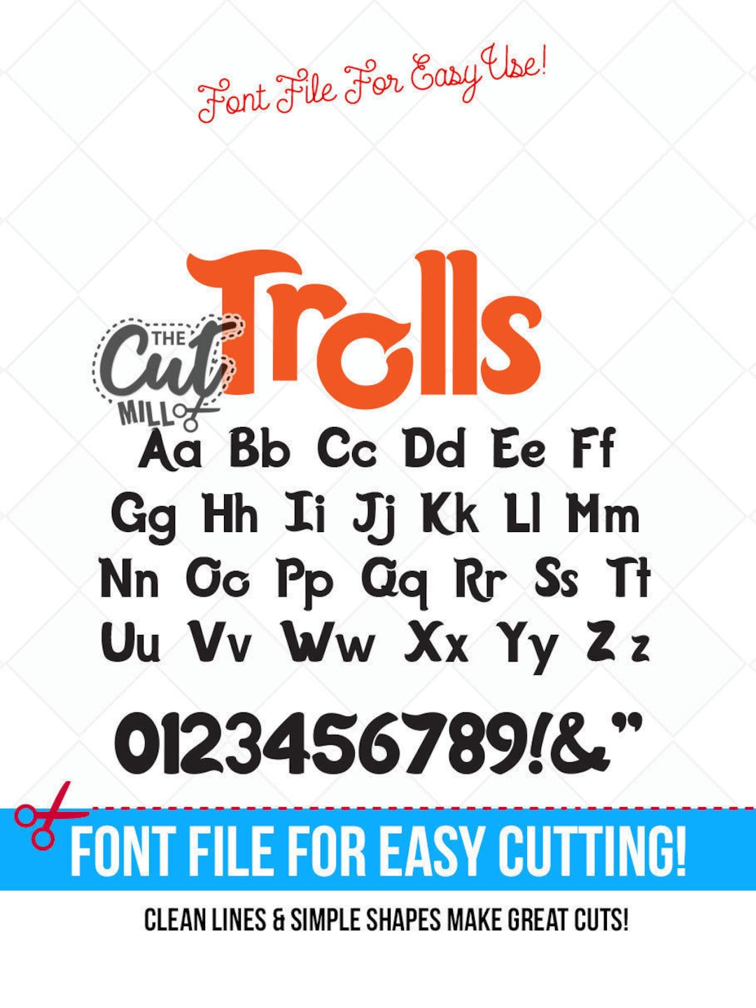Trolls Inspired Svg Font, Trolls Font, Trolls Svg Cut Files, Svg ...