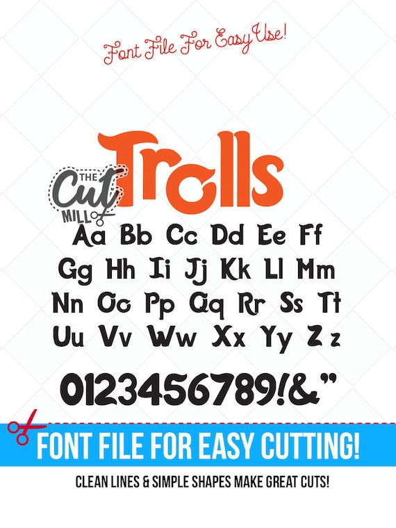 Trolls Inspired Svg Font Trolls Font Trolls Svg Cut Files - Etsy