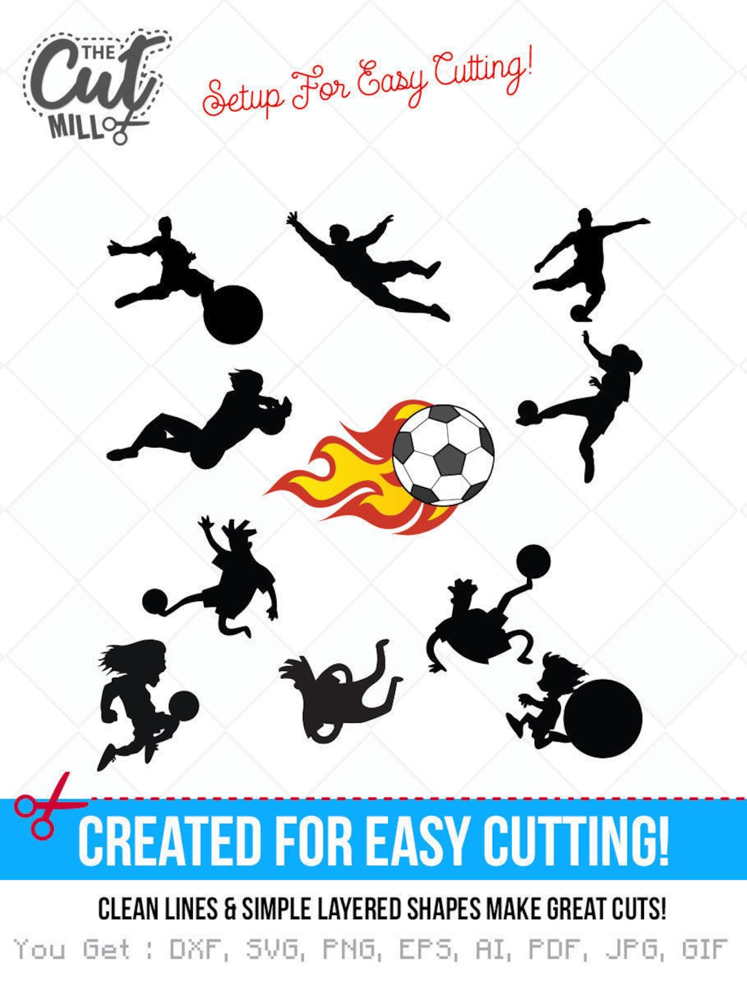 Soccer Svg, Soccer DXF, Cutting Files, Clip Art, Printable Quotes ...