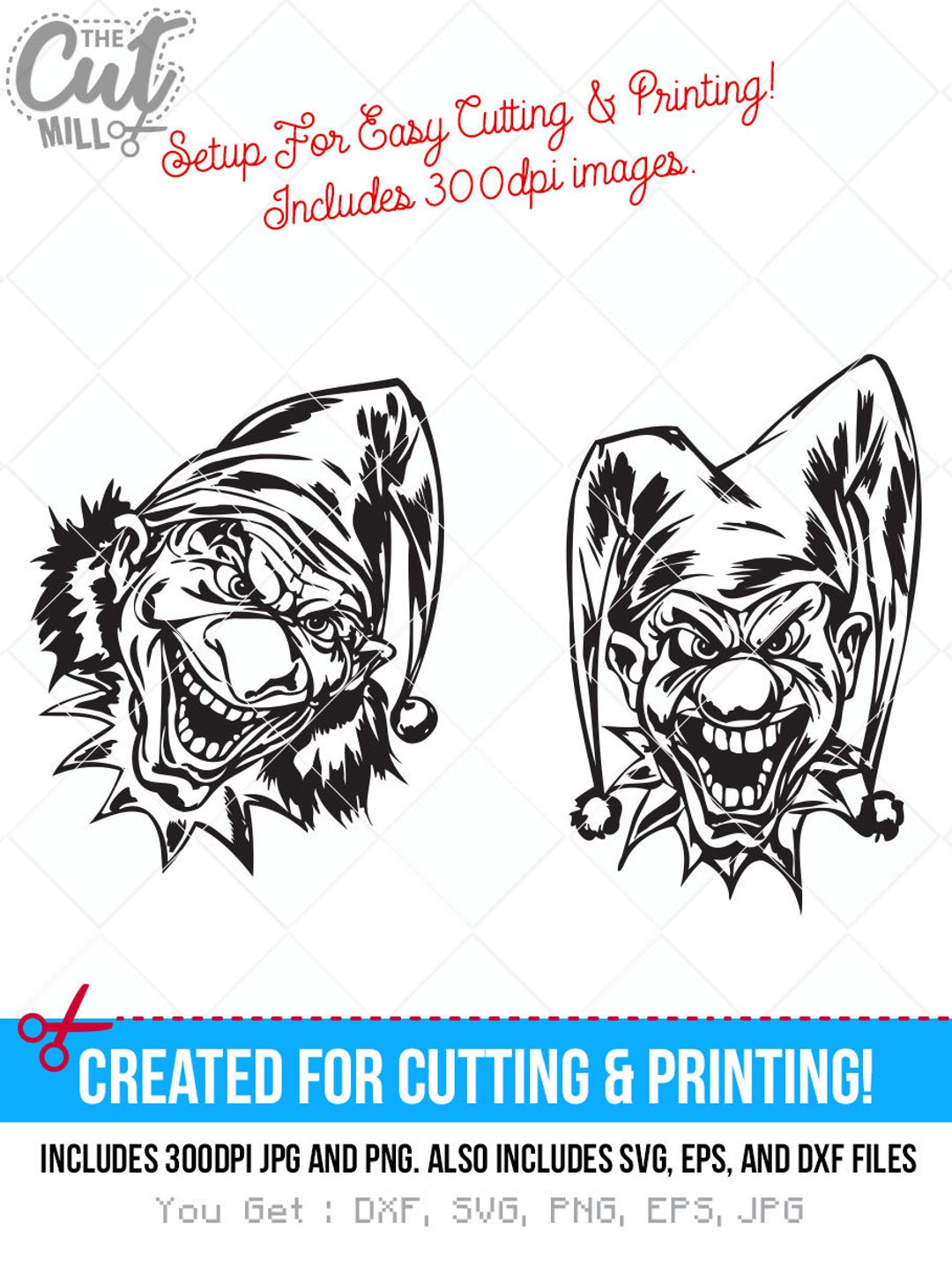 Scary Clown Svg Clowns Bundle Dxf Cut File Cutting Files - Etsy