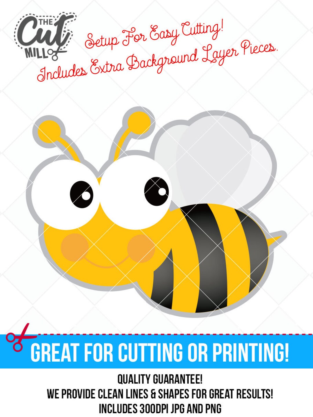 Bee Svg, Cartoon Bee Dxf Files, Bug Svg, Jpg, Png, Dxf Cutting Files ...
