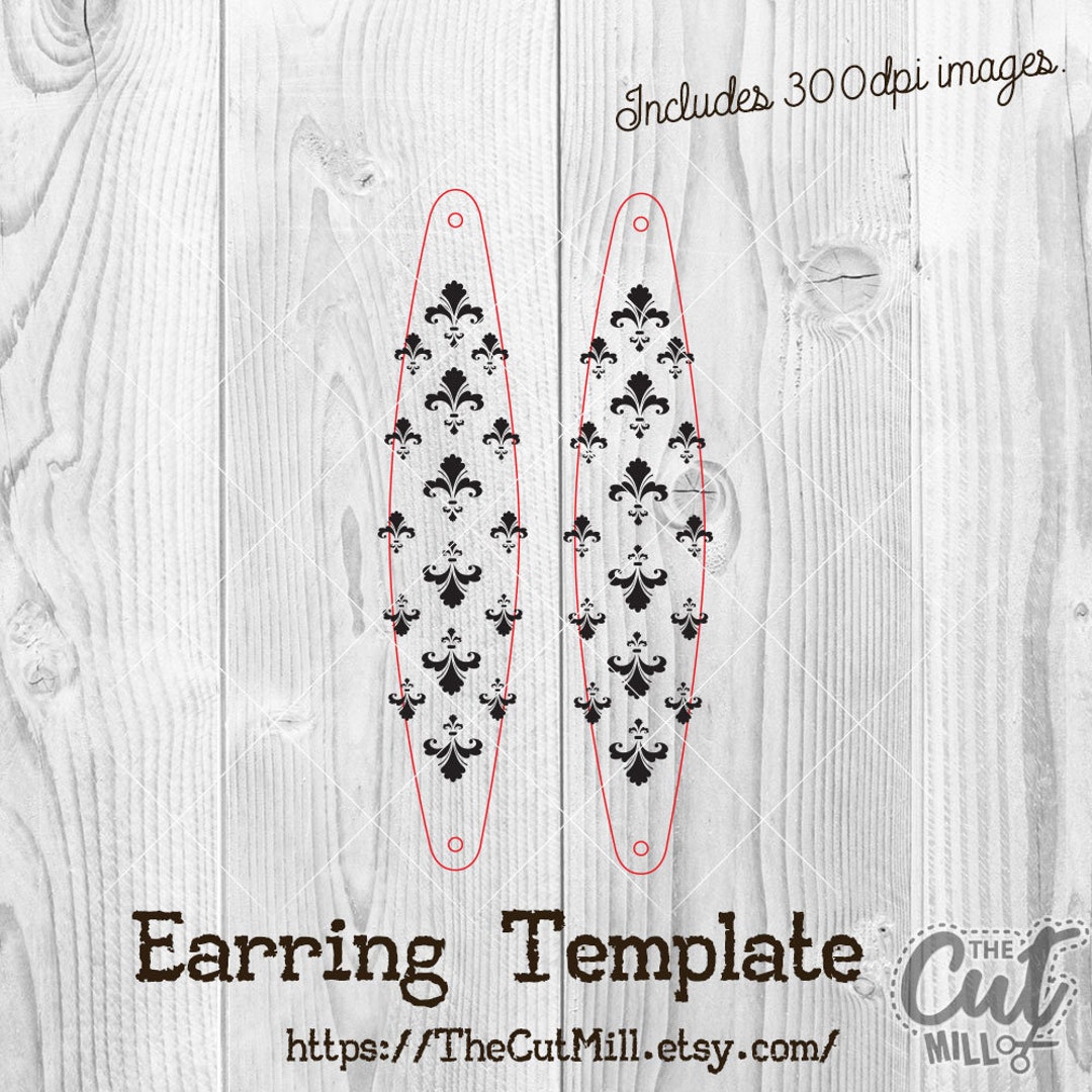 Hoop Earring Template SVG File, Leather Hoop Earring Template, Earring ...