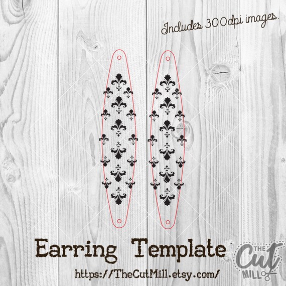 Hoop Earring Template SVG File Leather Hoop Earring Template | Etsy