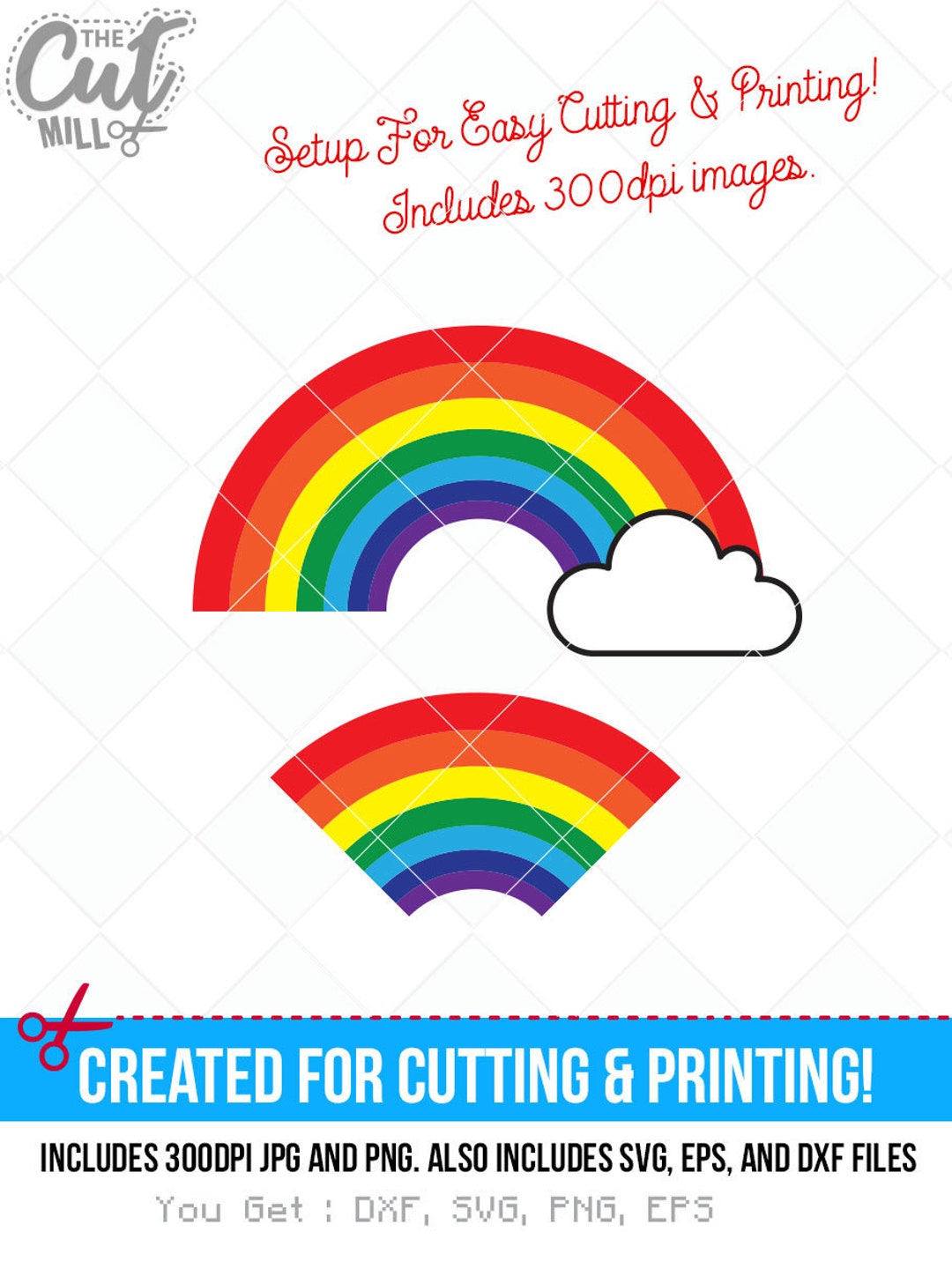 Rainbow Svg, Rainbow Set Dxf, Svg, Jpg, Png, Eps, Ai Cutting Files ...
