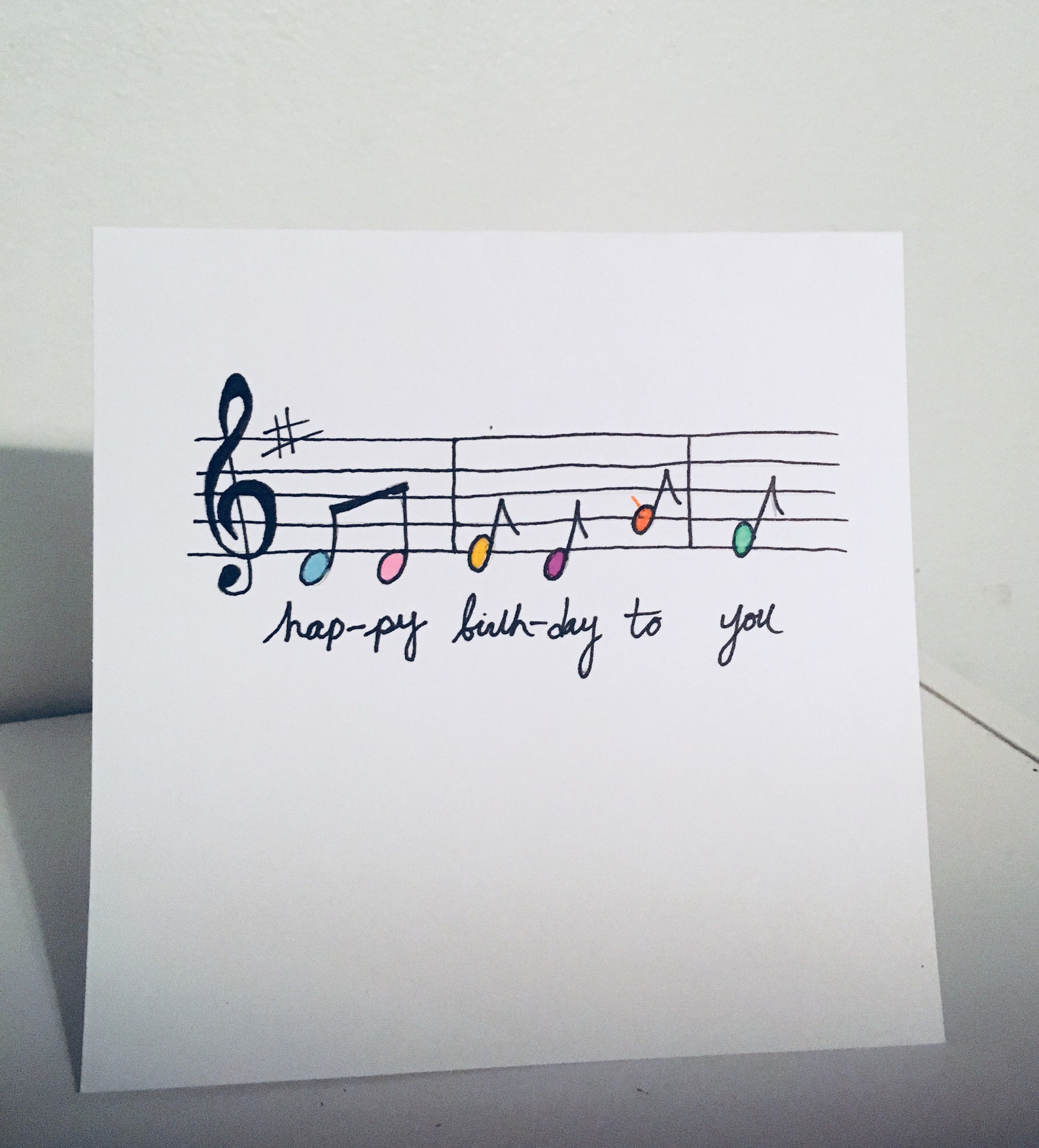 Music Notes Happy Birthday Card at Joe Tepper blog