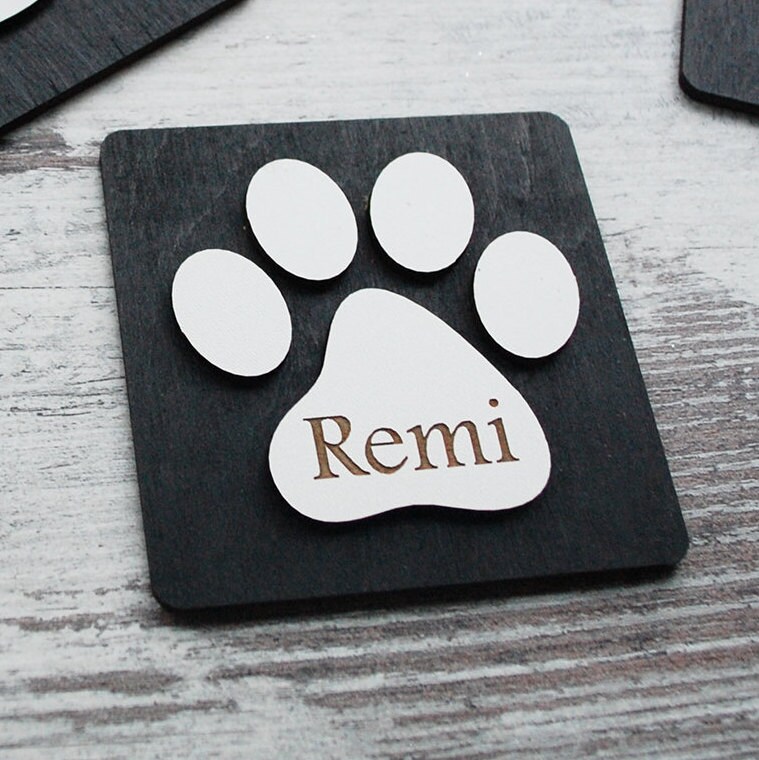 Paw Print Scrabble Wall Art Wooden Gift Custom Pet Name Sign - Etsy