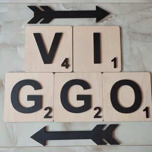 Wooden Scrabble Letters Wall Art Family Names Crossword Sign - Etsy