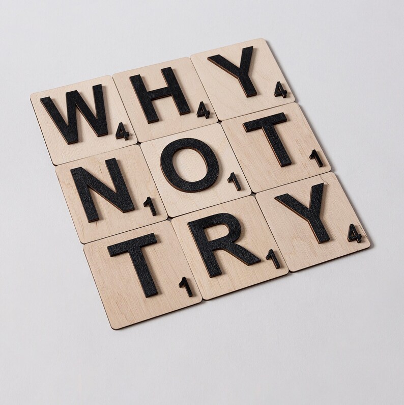 3D Scrabble Tiles Wall Art Wooden Large Scramble Letters for - Etsy