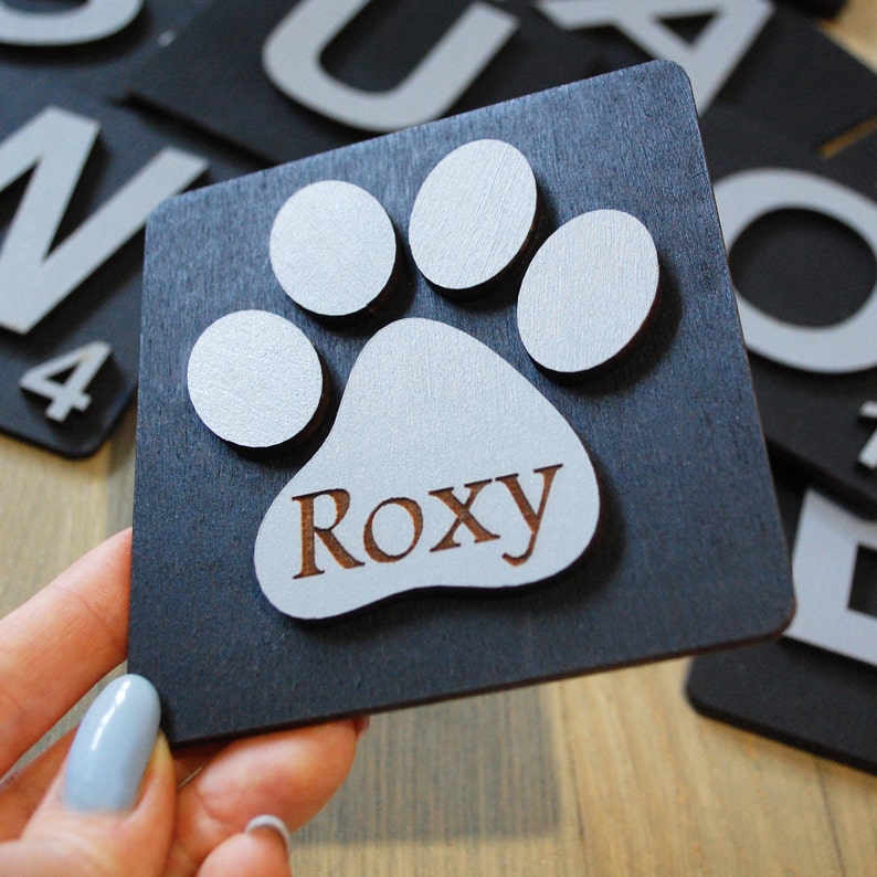 Paw Prints Scrabble Tiles Wall Art Wooden - Etsy