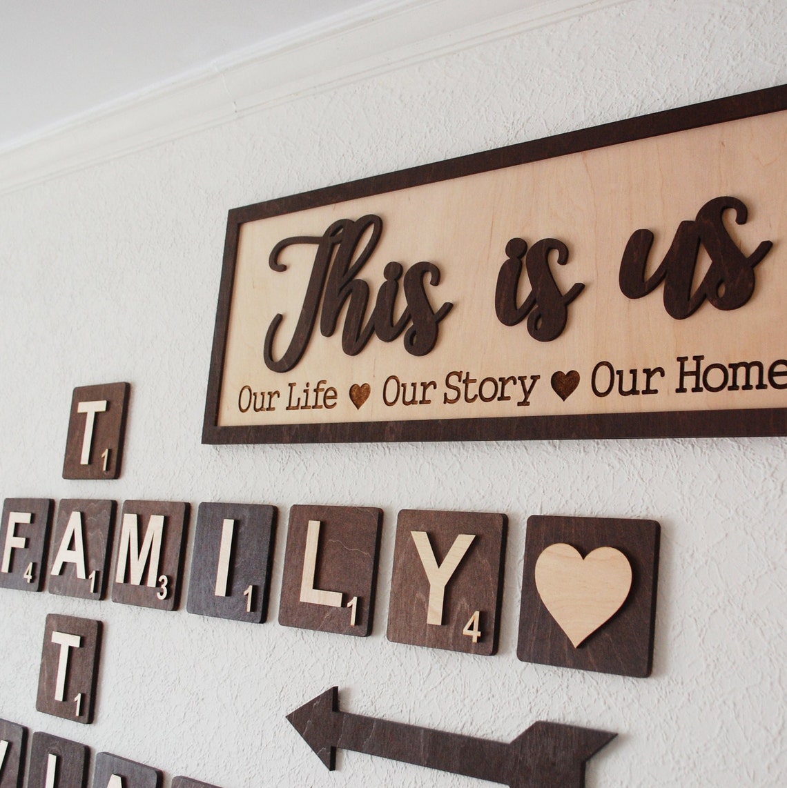 Wooden Scrabble Tiles Wall Art Large Letters for Wall Decor - Etsy