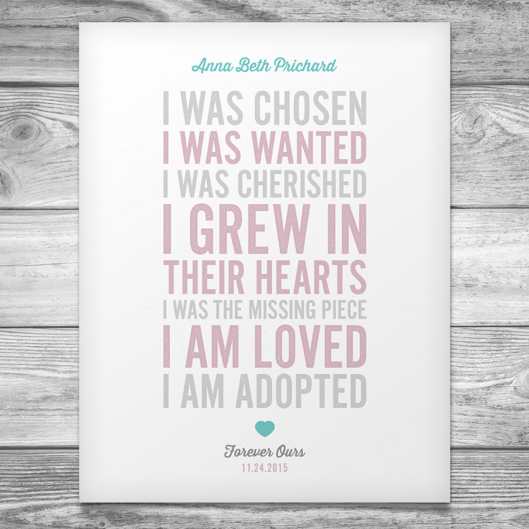 Customizable Adoption Poem Poster - 11x14 Digital File - Etsy