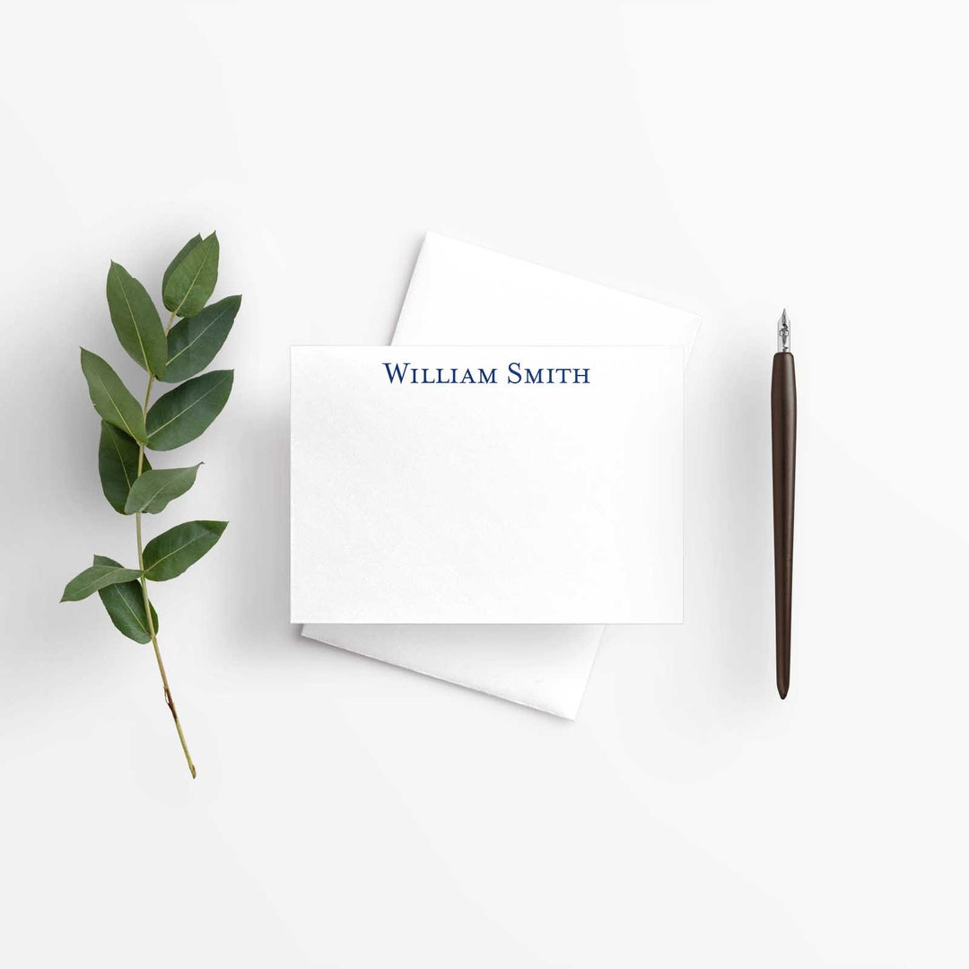 Personalized Classic Flat Notecard - Etsy