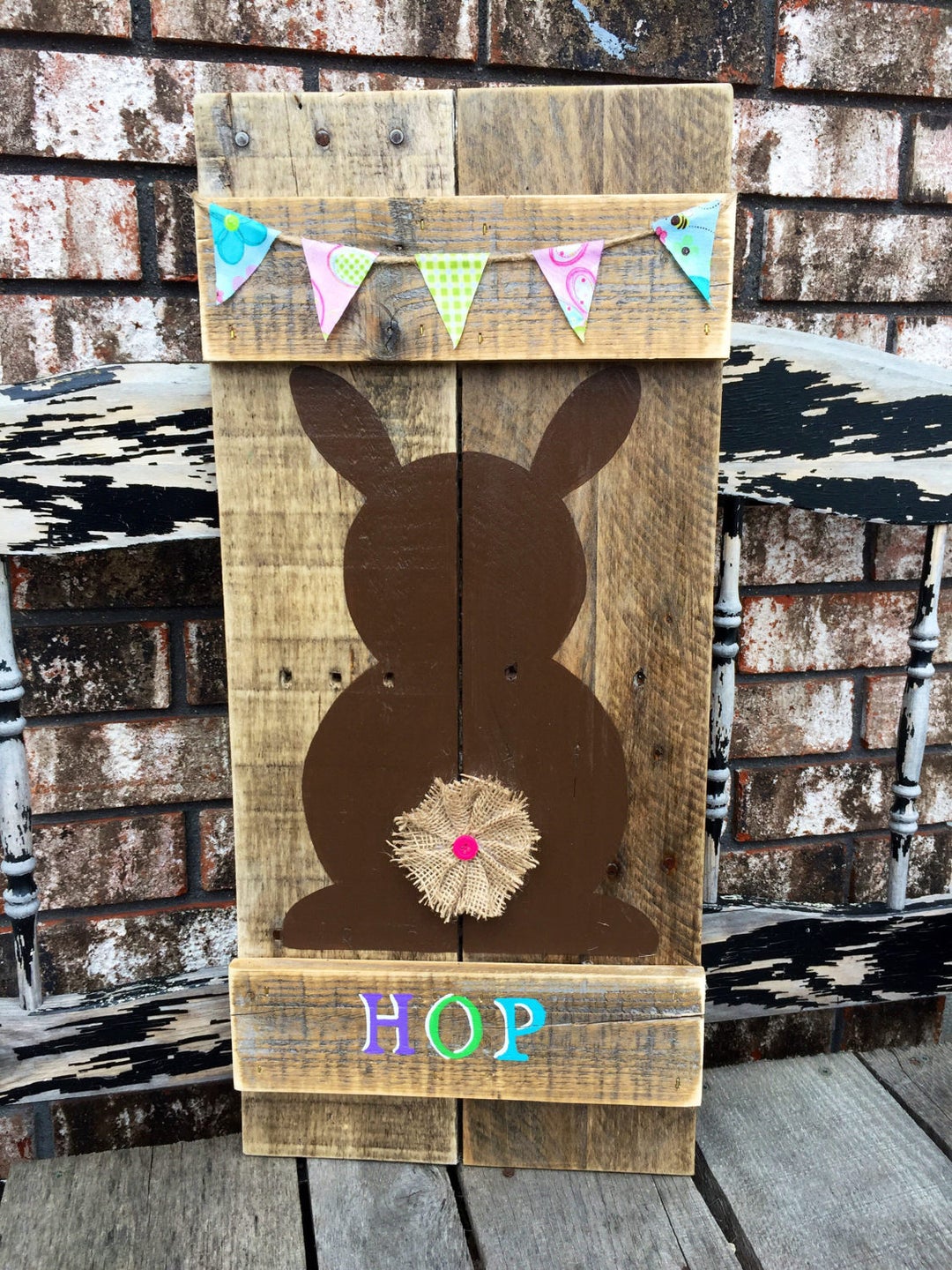 Bunny Hop Wood Sign/wooden Bunny/easter Bunny/chocolate Bunny/ Spring ...