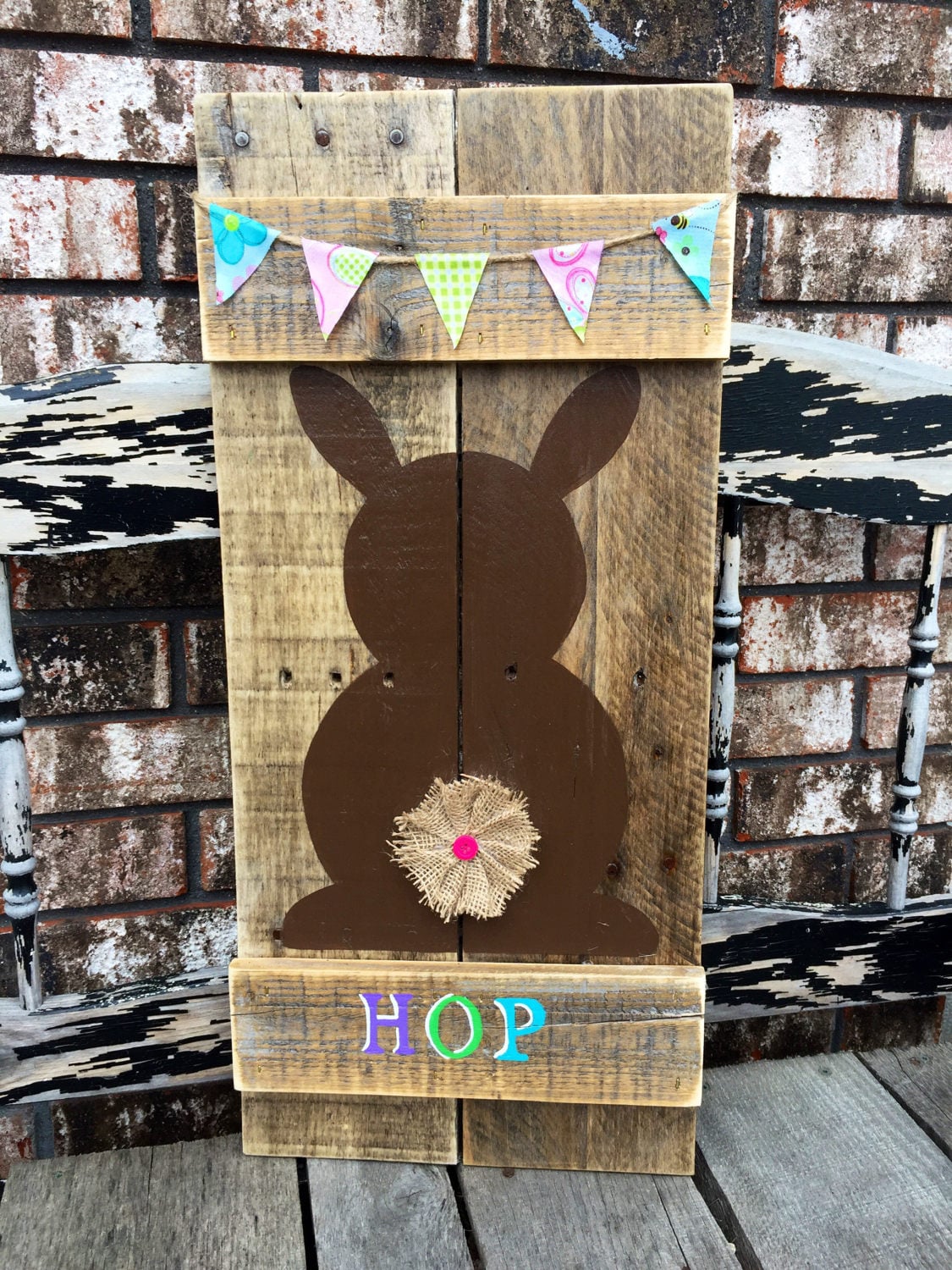 Bunny Hop Wood Sign/wooden Bunny/easter Bunny/chocolate Bunny/ Spring ...