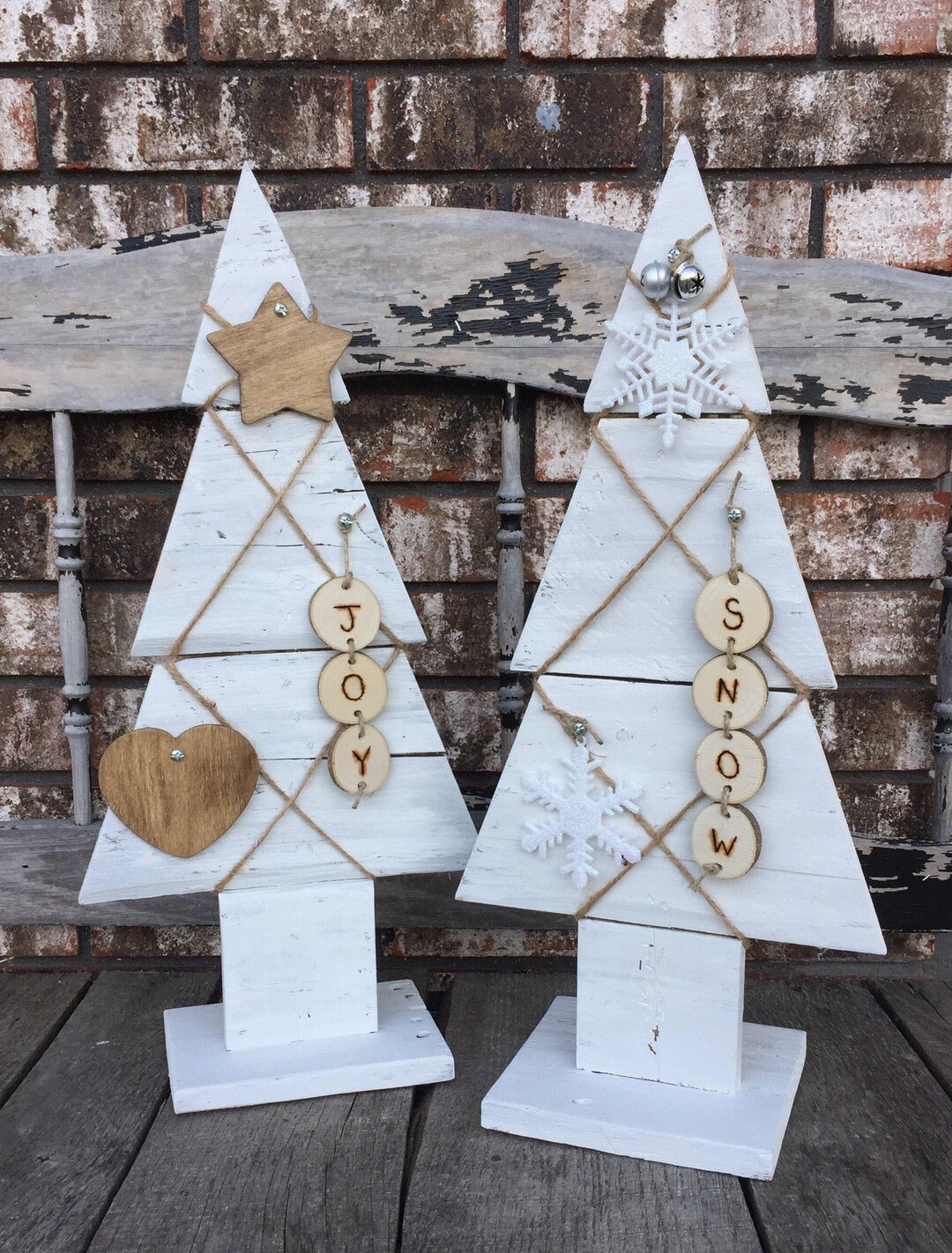 White Rustic Wooden Christmas Tree/white Wooden Pallet Christmas Tree ...