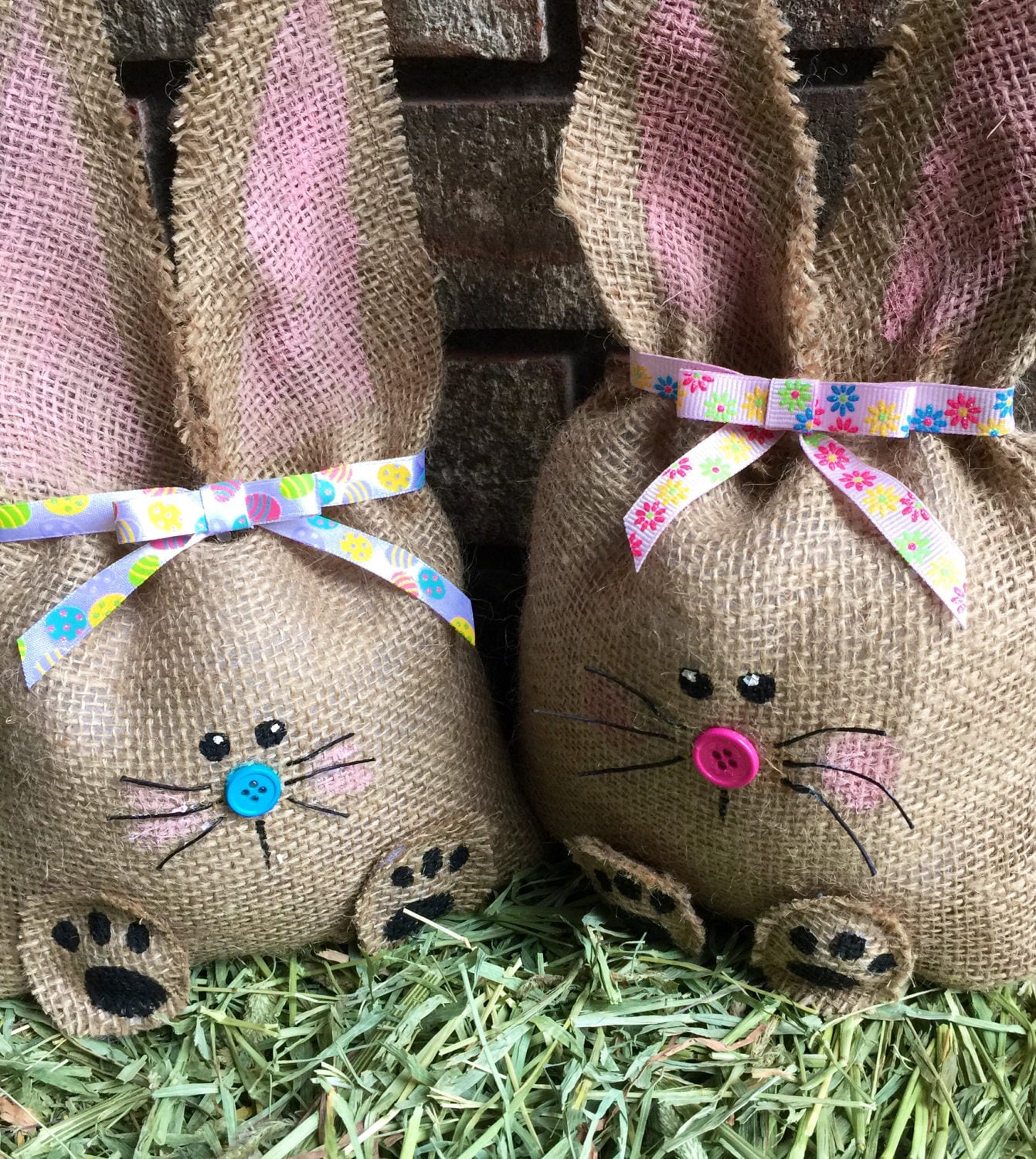 Handmade Burlap Bunny / Easter Bunny / Easter Decor / Spring | Etsy