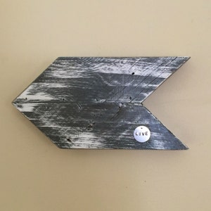 Rustic Wooden Chevron Arrow Live Sign/ Wooden Arrow Sign / " Live" Sign ...