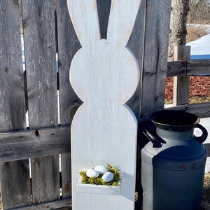 Large Wooden Bunny Stand/outdoor Decor/easter Bunny/wooden Bunny/easter ...