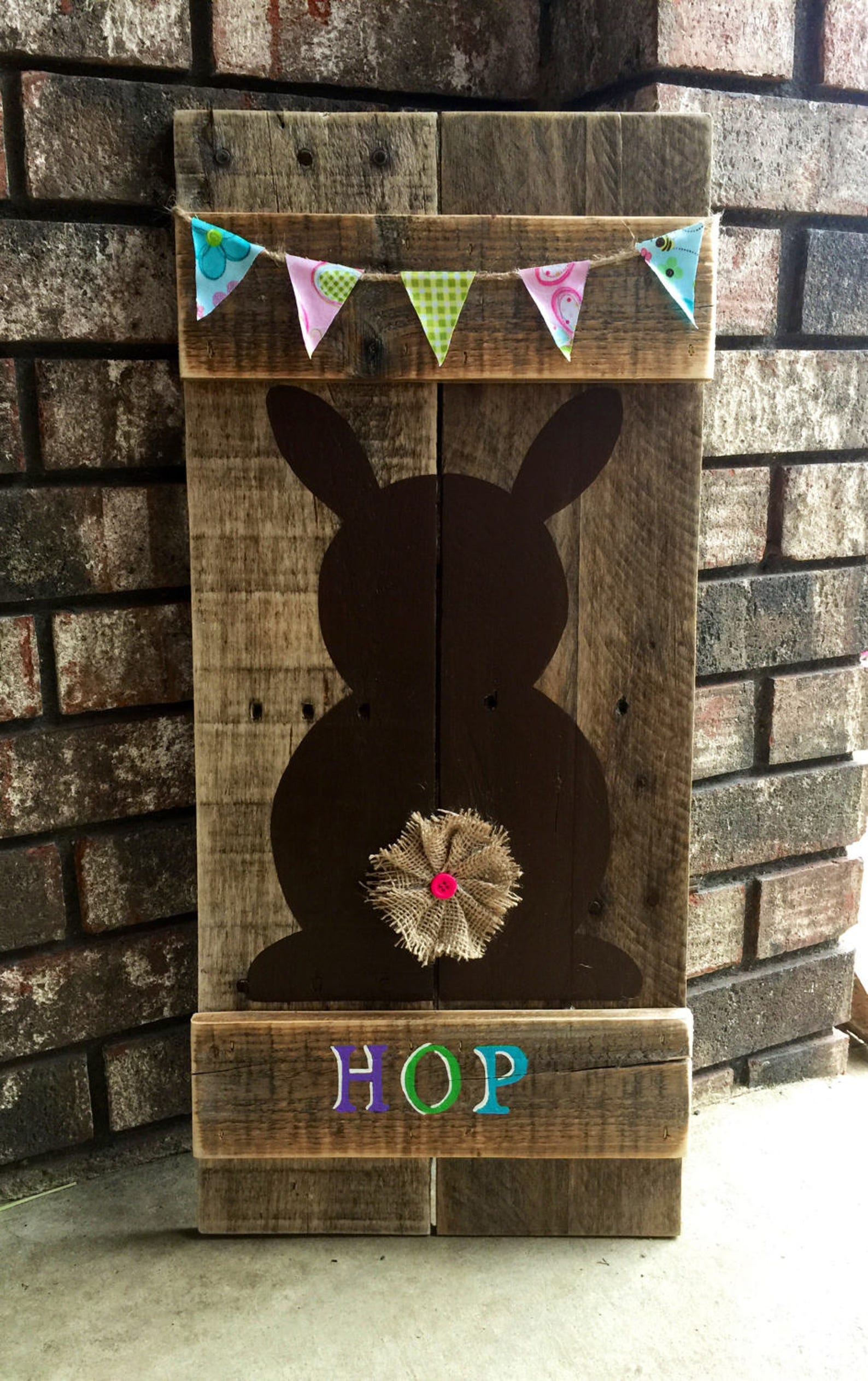 Bunny Hop Wood Sign/wooden Bunny/easter Bunny/chocolate Bunny/ Spring ...