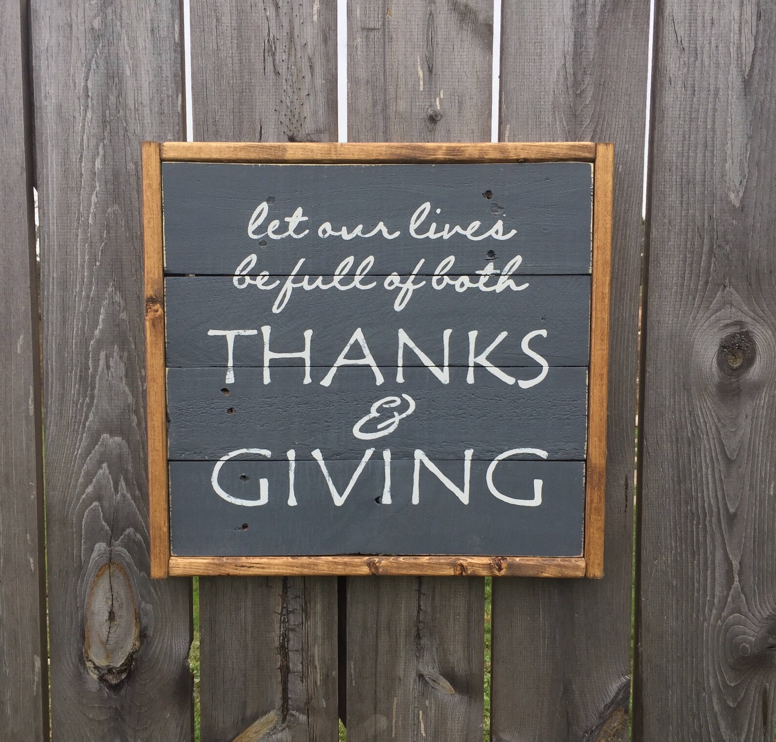 Thanks and Giving Wooden Sign/framed Rustic Wooden Sign/thanks and ...