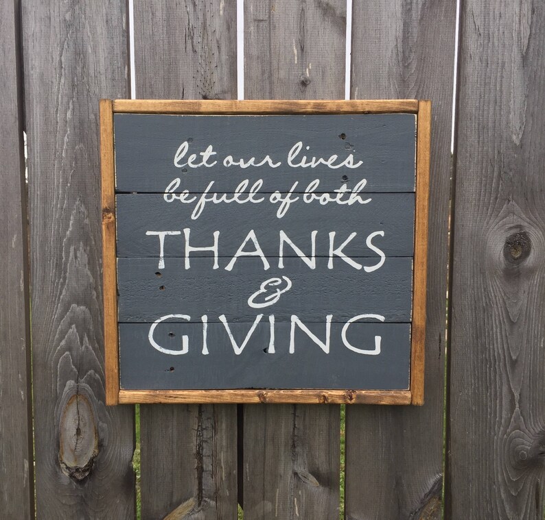 Thanks and Giving Wooden Sign/framed Rustic Wooden Sign/thanks | Etsy