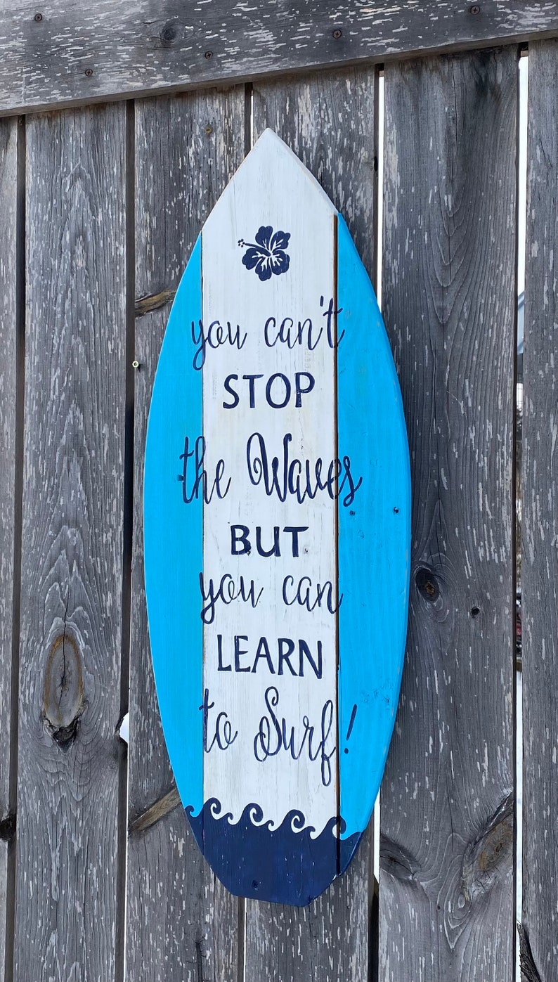 Surfboard Sign/wooden Surfboard Sign/surfboard Wall Art/beach - Etsy