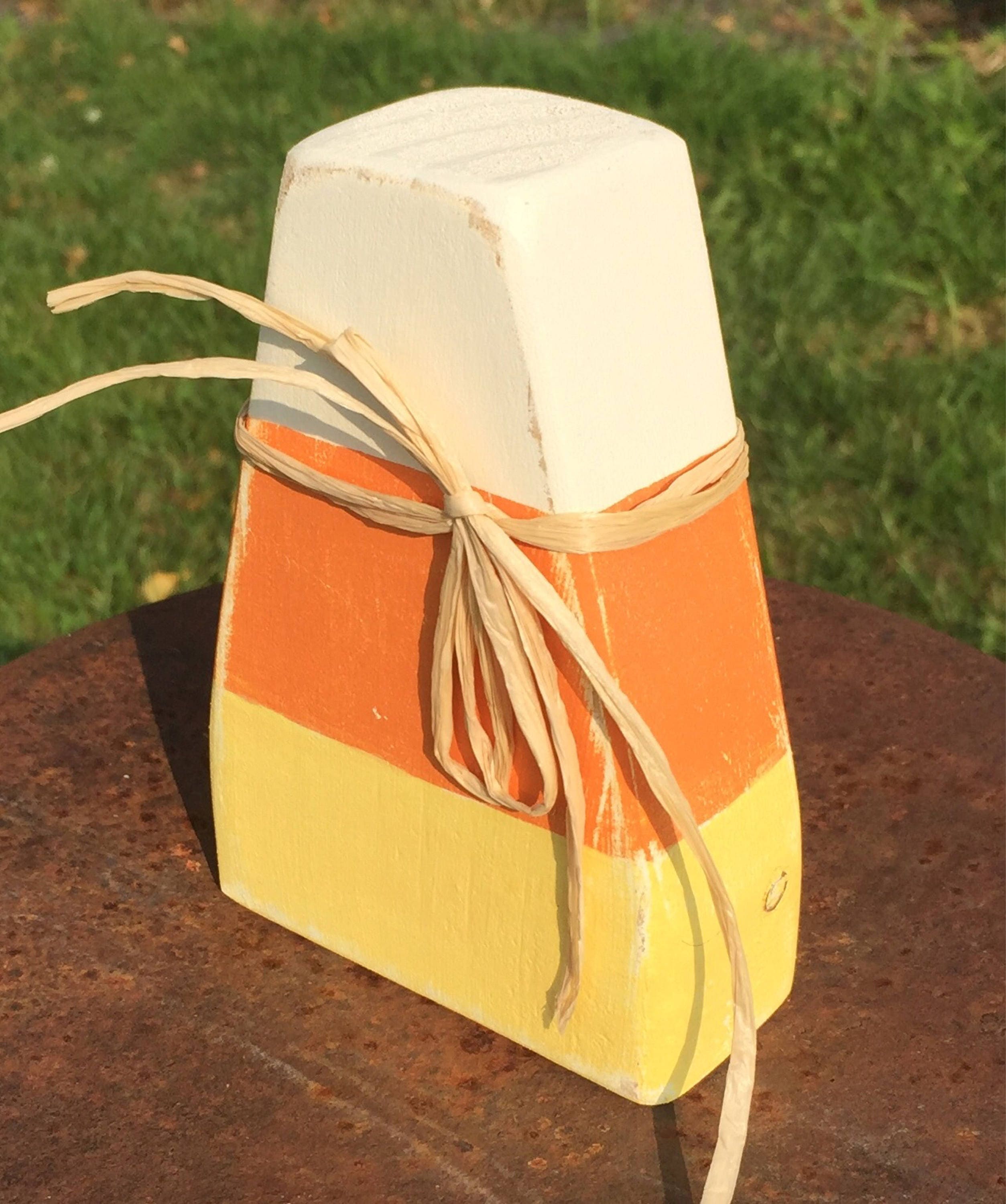 Rustic Wooden Candy Corn Blocks Decor 3pc Set / Fall Decor / - Etsy