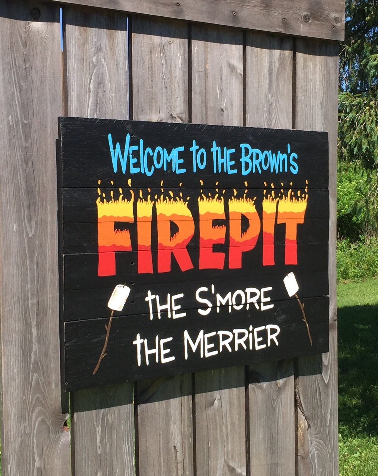 Large Outdoor Personalized Firepit Sign/wooden Outdoor Sign | Etsy