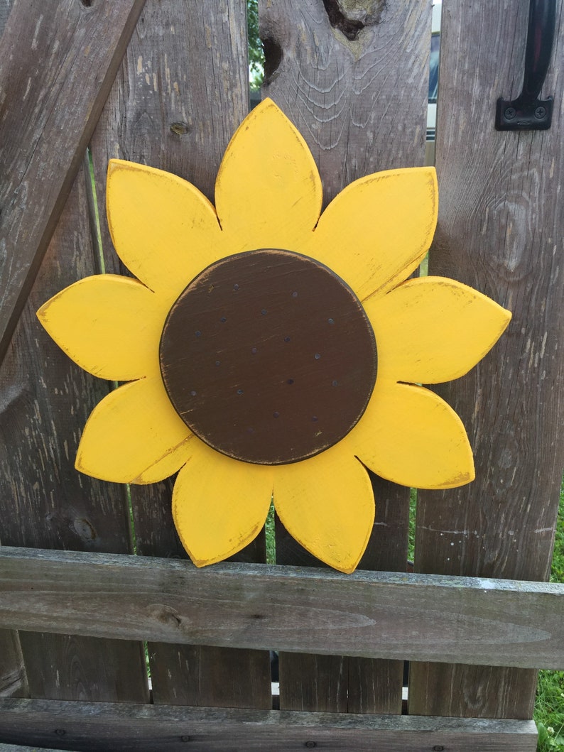 Sunflower Wooden Sign/Wooden Flower/Outdoor decor/home | Etsy