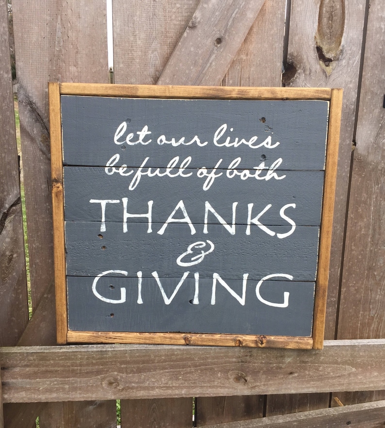 Thanks and Giving Wooden Sign/framed Rustic Wooden Sign/thanks | Etsy