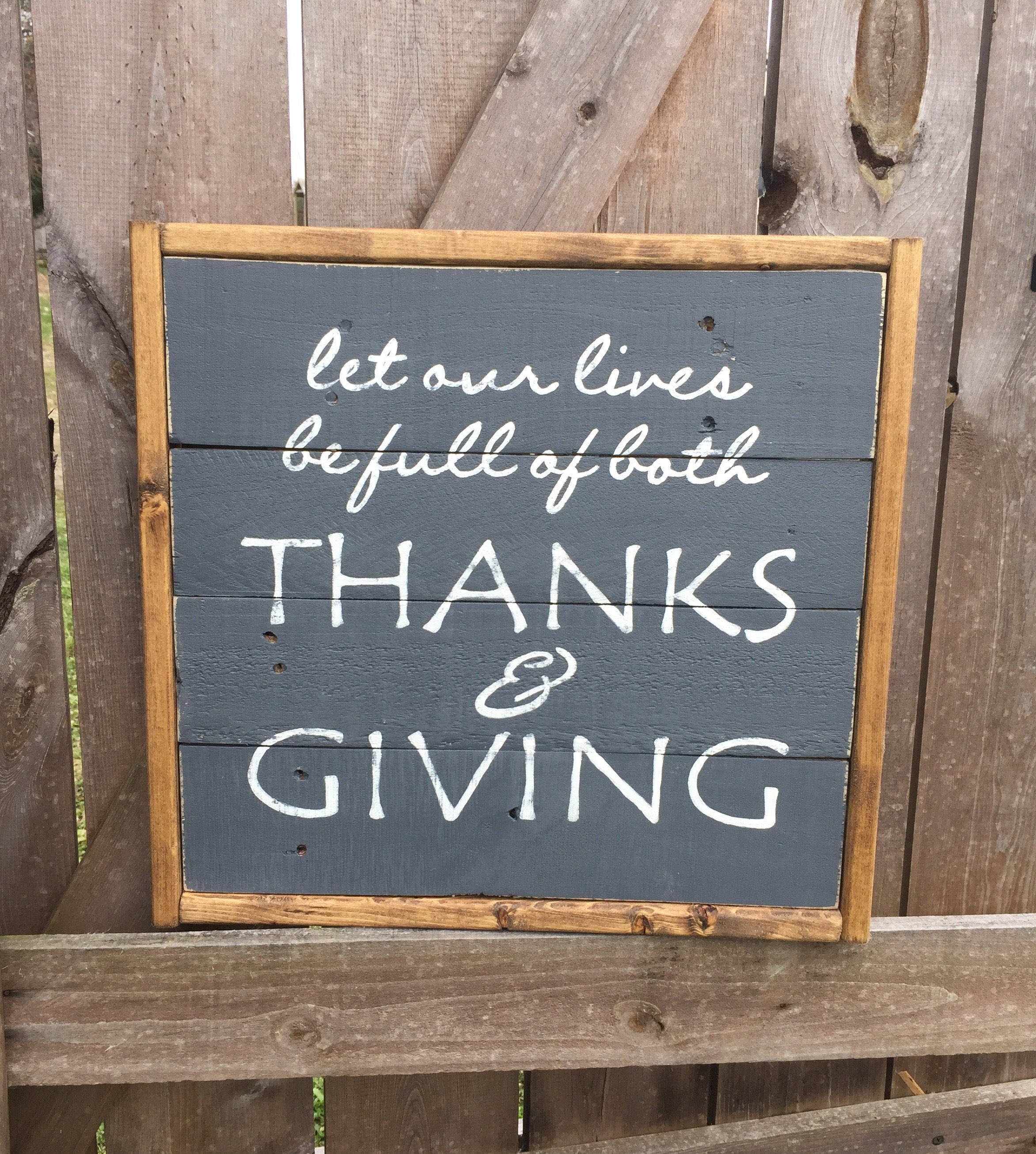 Thanks and Giving Wooden Sign/framed Rustic Wooden Sign/thanks | Etsy