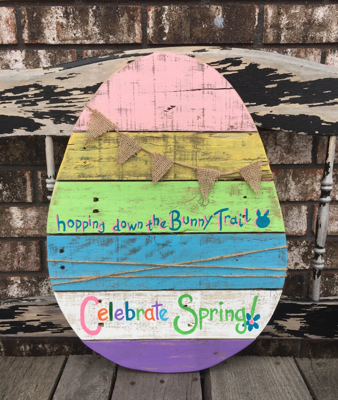 Celebrate Spring Pallet Wood Egg Sign / Easter Sign / Egg Sign / Spring ...