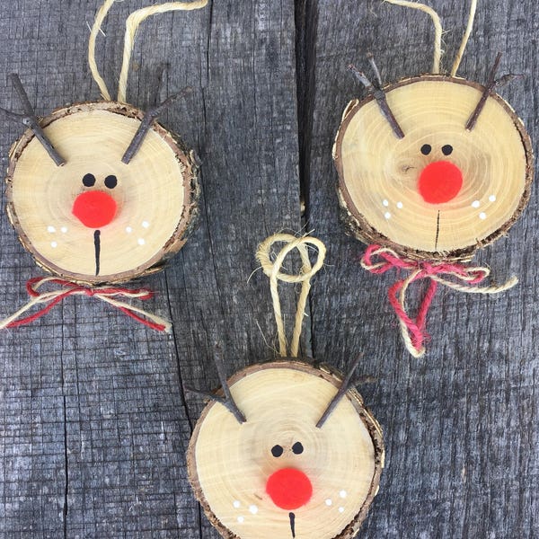 Log Reindeer - Etsy