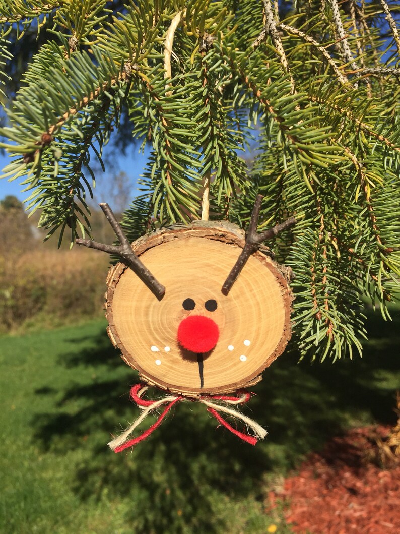 3 Rustic Wooden Reindeer Ornaments/wooden Christmas Tree Ornaments/wood ...