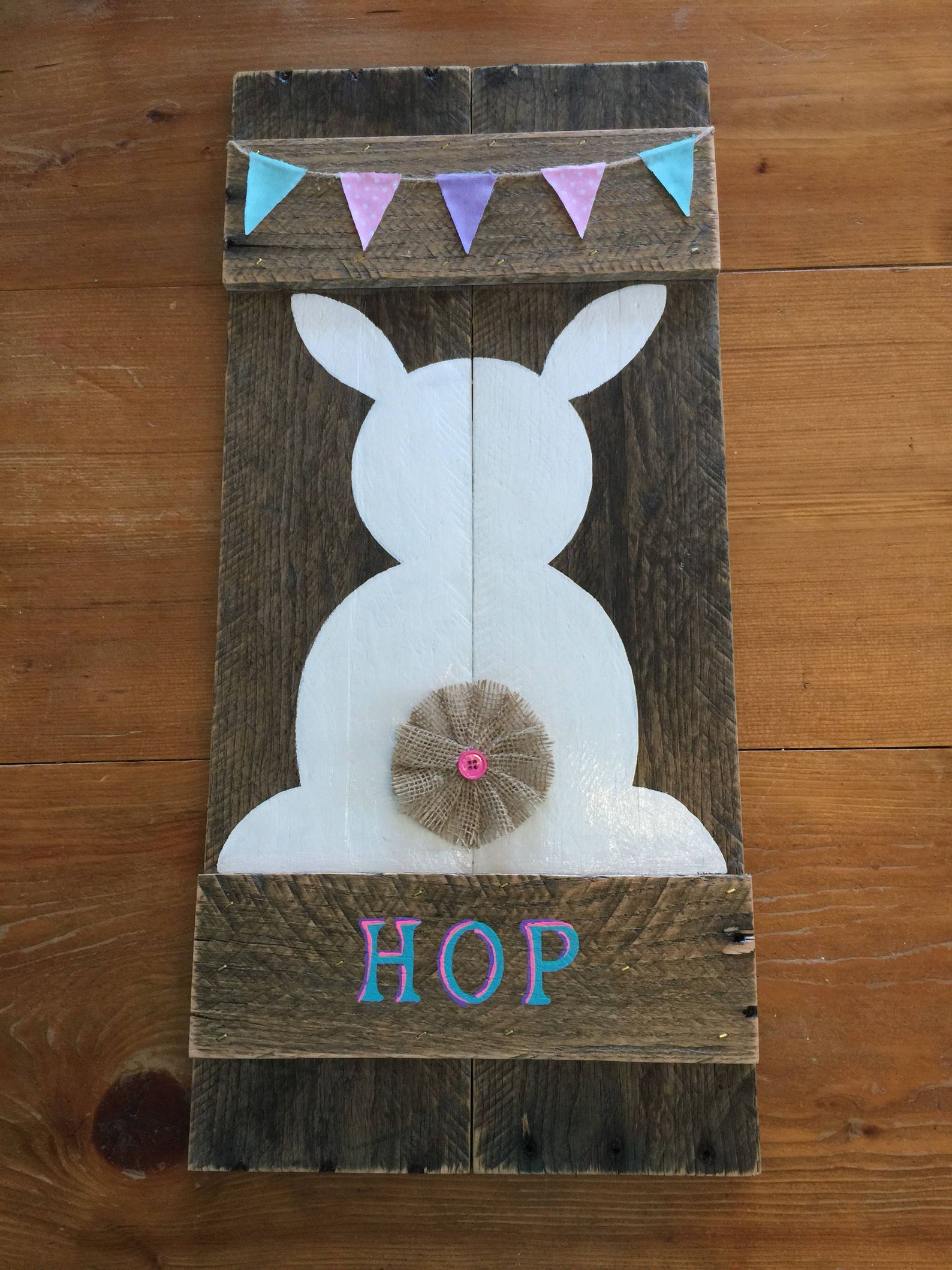 Bunny Hop Wood Sign/wooden Bunny/easter Bunny/chocolate Bunny/ Spring ...