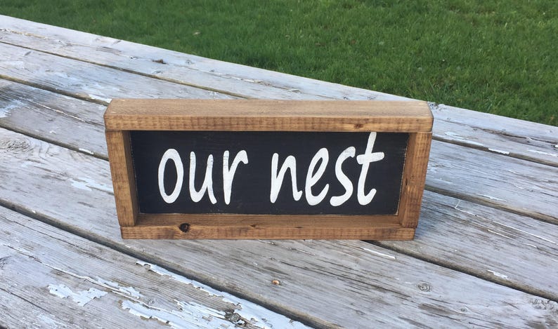 Our Nest Sign/our Nest Wooden Sign/rustic Wooden Sign/framed - Etsy