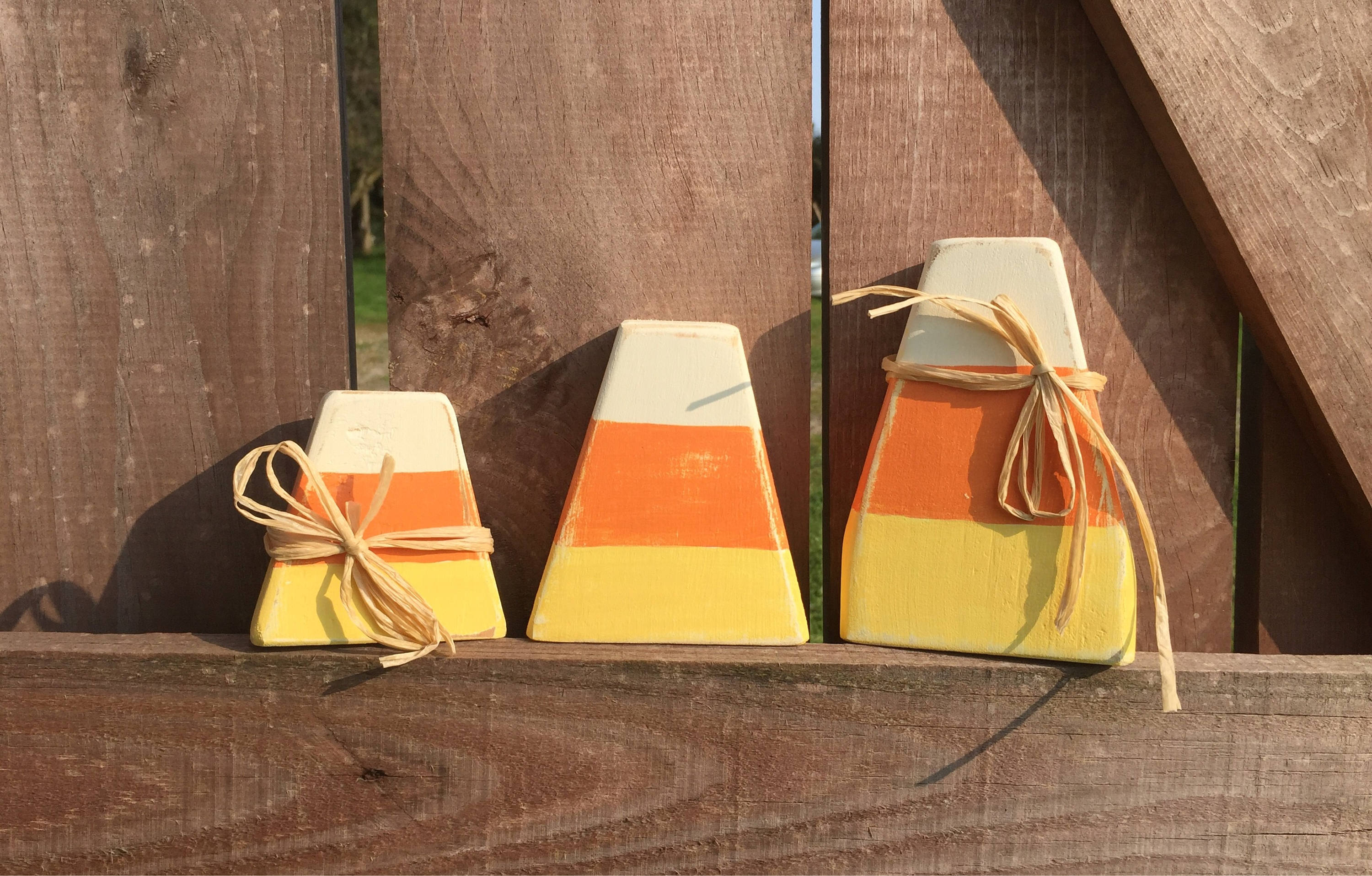 Rustic Wooden Candy Corn Blocks Decor 3pc Set / Fall Decor / - Etsy