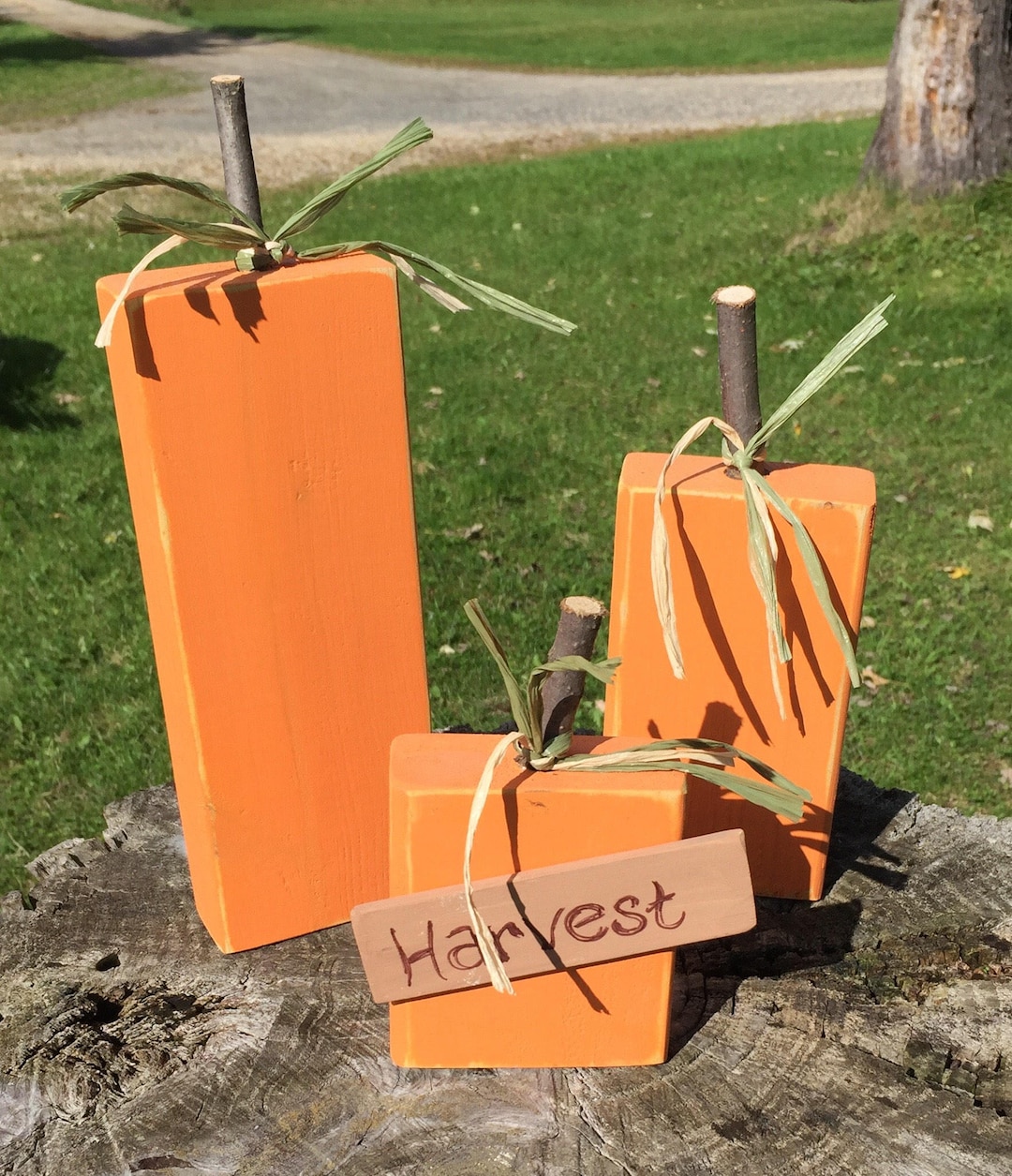 Wooden Pumpkins / Pumpkin Blocks / 3 Pc Set / Fall Decor / Halloween ...
