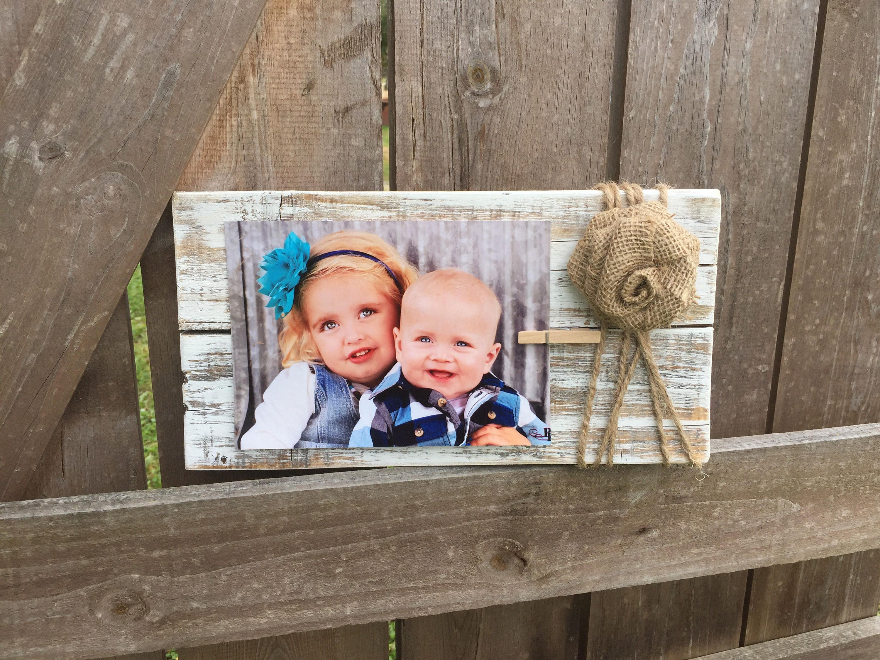 Rustic Wooden Picture Frame / Note Holder / Wooden Frame / | Etsy