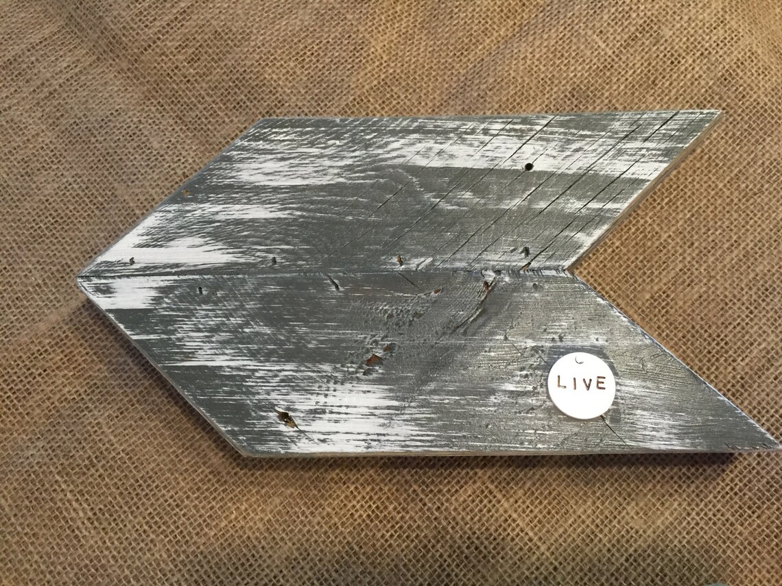 Rustic Wooden Chevron Arrow Live Sign/ Wooden Arrow Sign / - Etsy