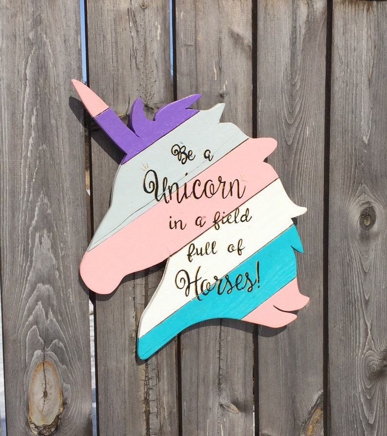 Unicorn Sign/wooden Unicorn Sign/girl's Bedroom Decor/nursery Decor/be ...