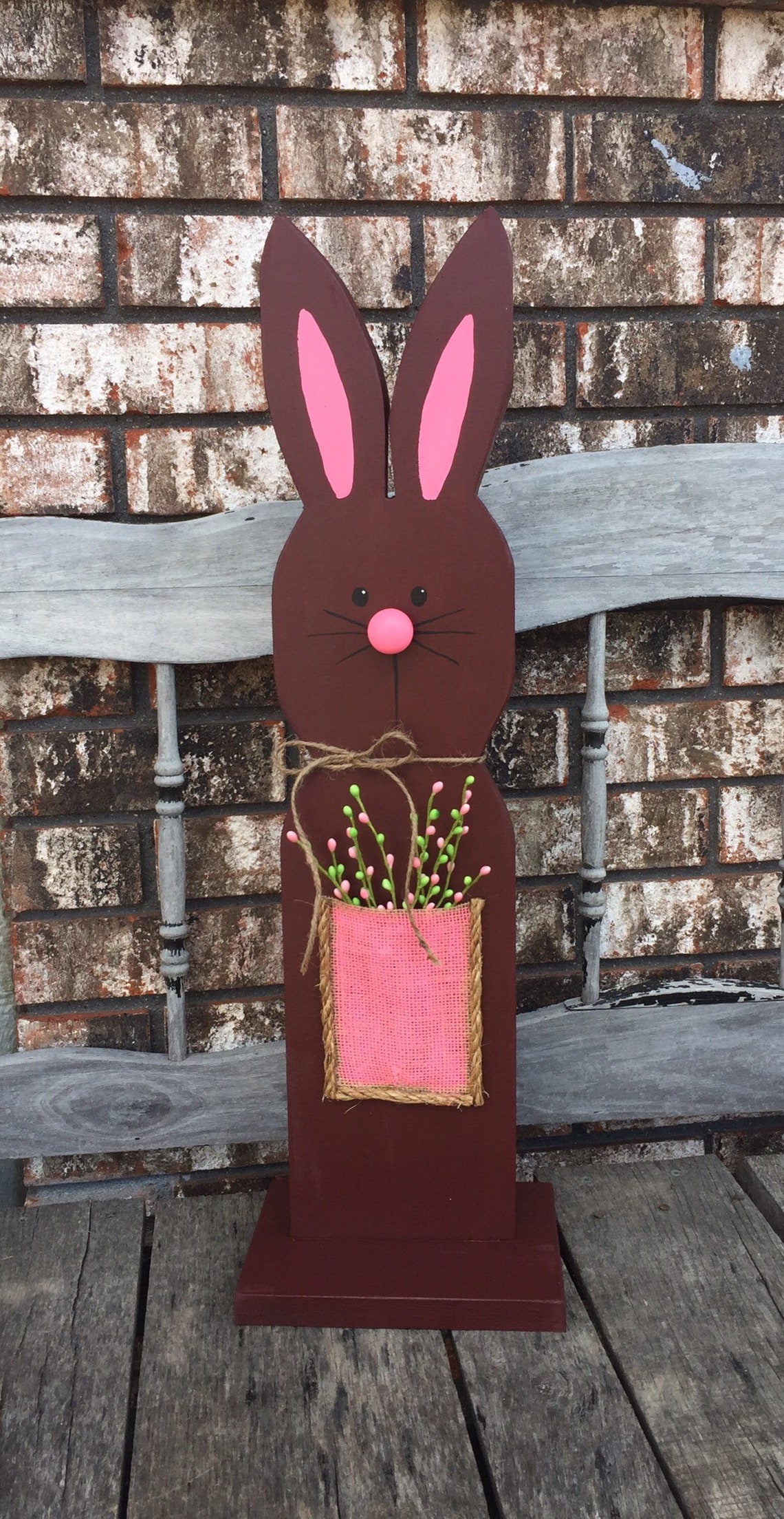 Chocolate Wooden Bunny Stand / Wooden Easter Bunny / Spring | Etsy