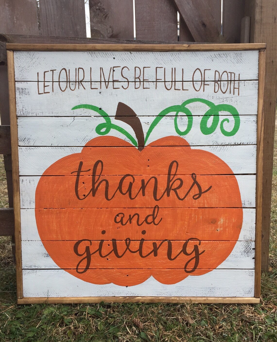Large Thanks and Giving Rustic Wooden Sign /rustic Thanksgiving Sign ...
